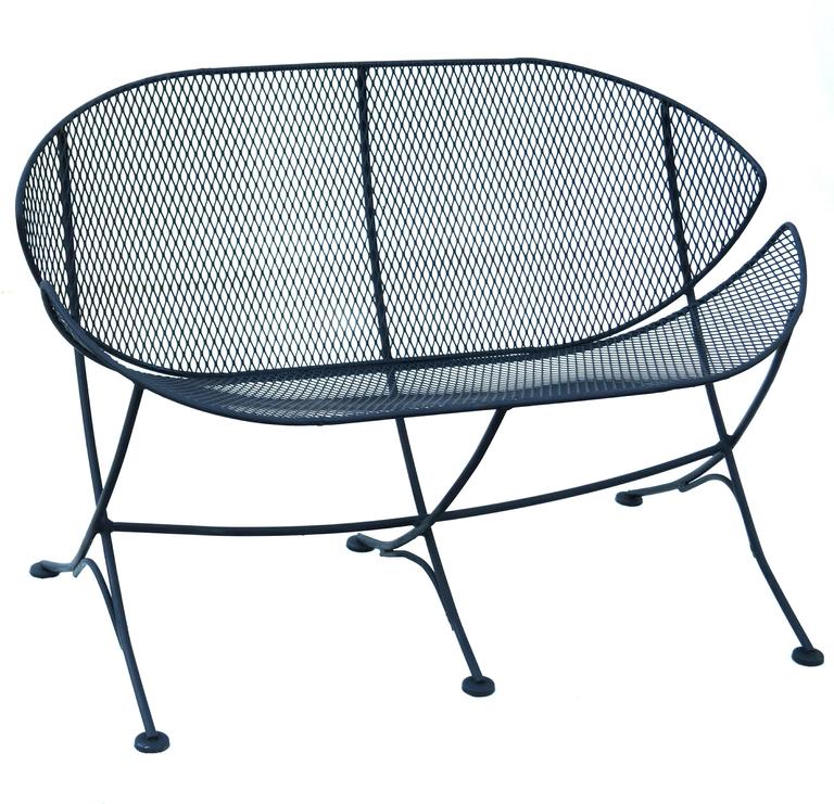 Salterini Mid-Century Modern Clamshell Settee Sofa at 1stDibs