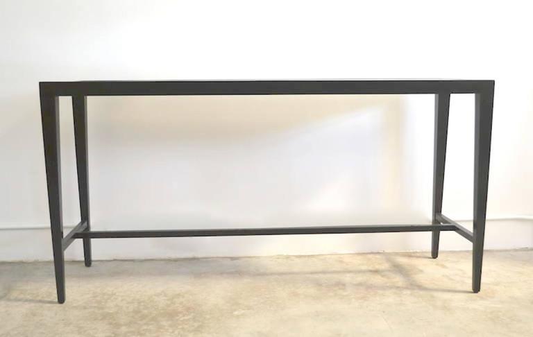 Midcentury Black Lacquered Console Table For Sale at 1stDibs