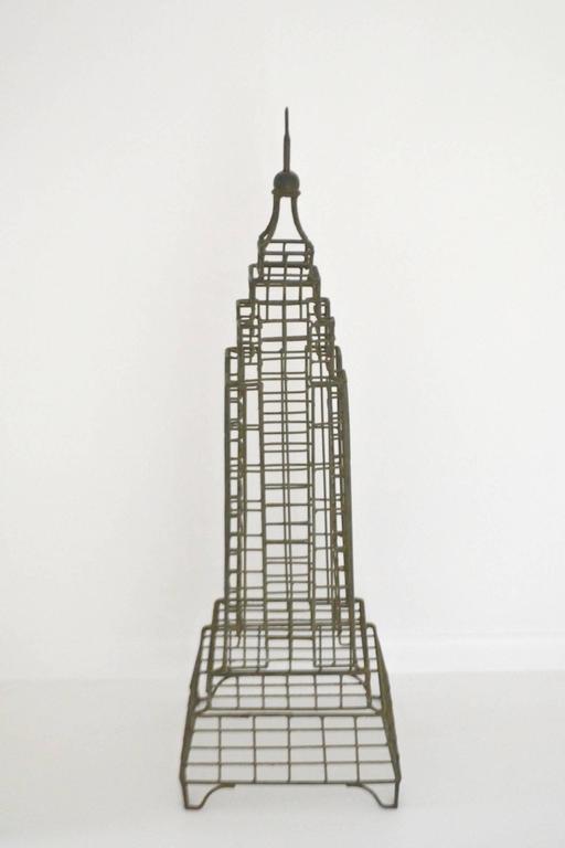 Midcentury Architectural Hand Forged Iron Rod Sculpture For Sale at 1stDibs