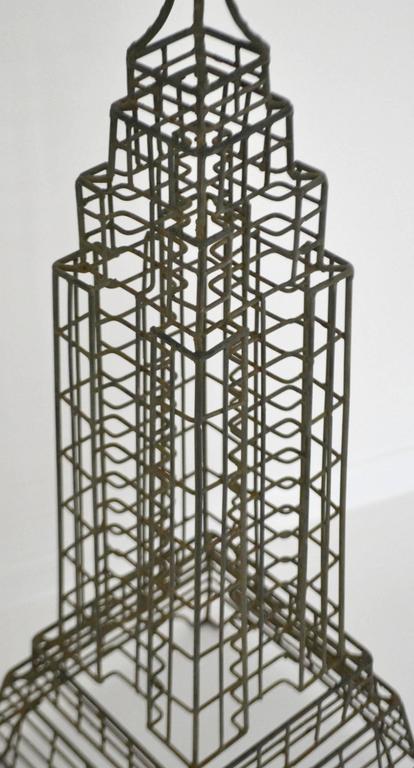 Midcentury Architectural Hand Forged Iron Rod Sculpture For Sale at 1stDibs