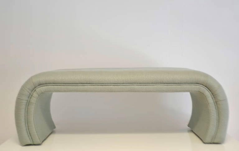 Postmodern Upholstered Waterfall Form Bench at 1stDibs