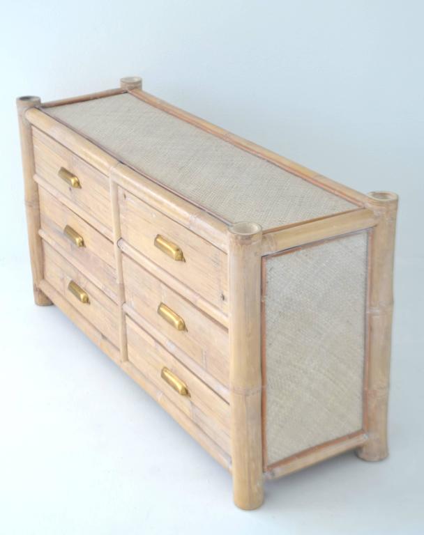 Cerused Bamboo Sideboard For Sale at 1stDibs
