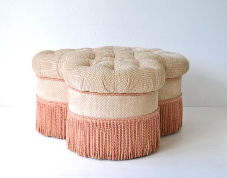 Hollywood Regency Style Clover Leaf Form Tufted Ottoman at 1stDibs ...