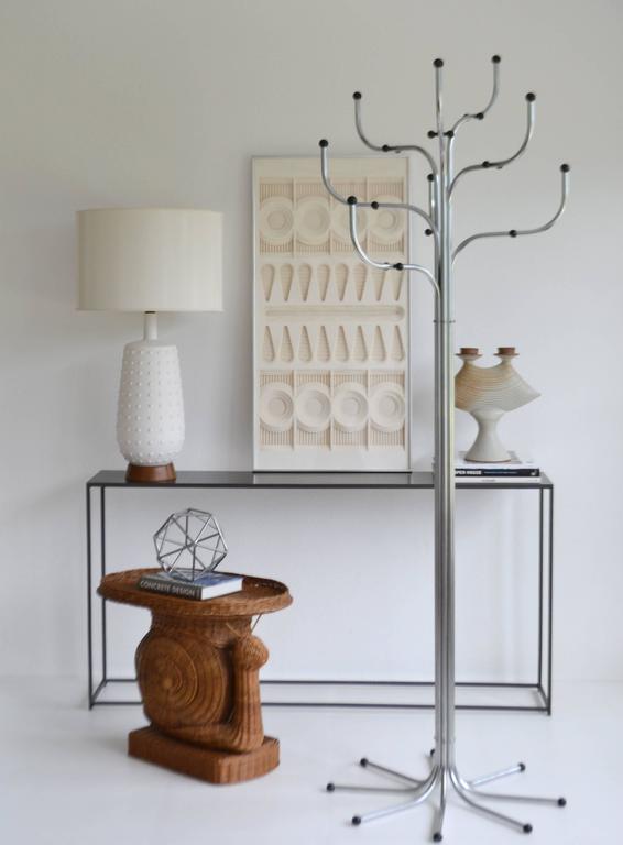 Mid-Century Italian Woven Rattan Snail Form Side Table at 1stDibs