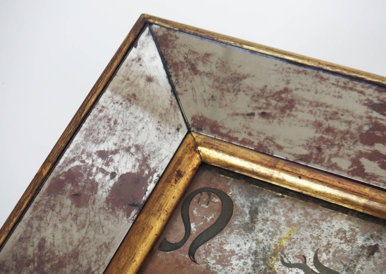 Verre Églomisé Panel Attributed to Max Ingrand For Sale at 1stDibs