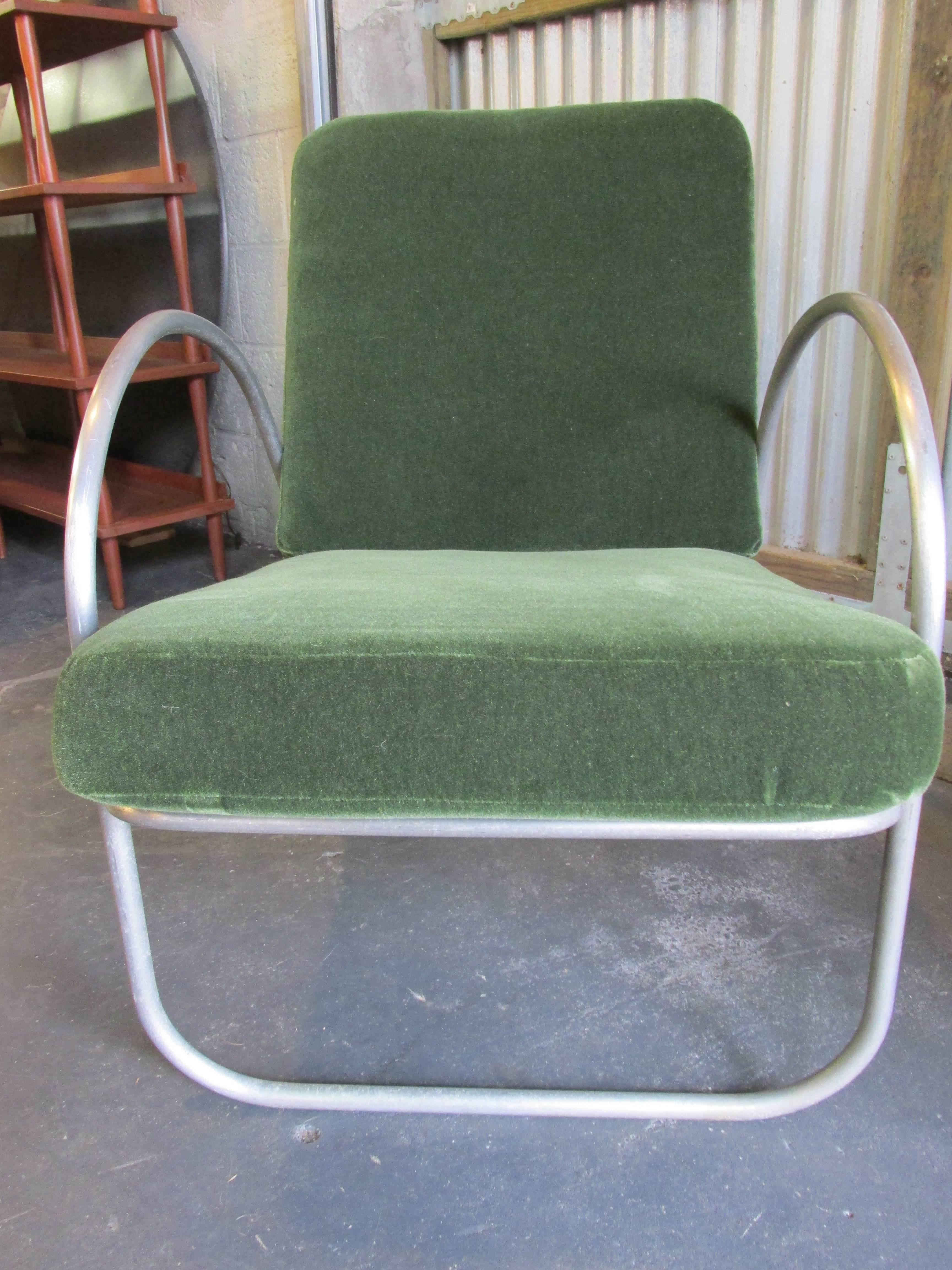 Richard Neutra Industrial Modern Steel Lounge Chairs For Sale at 1stDibs