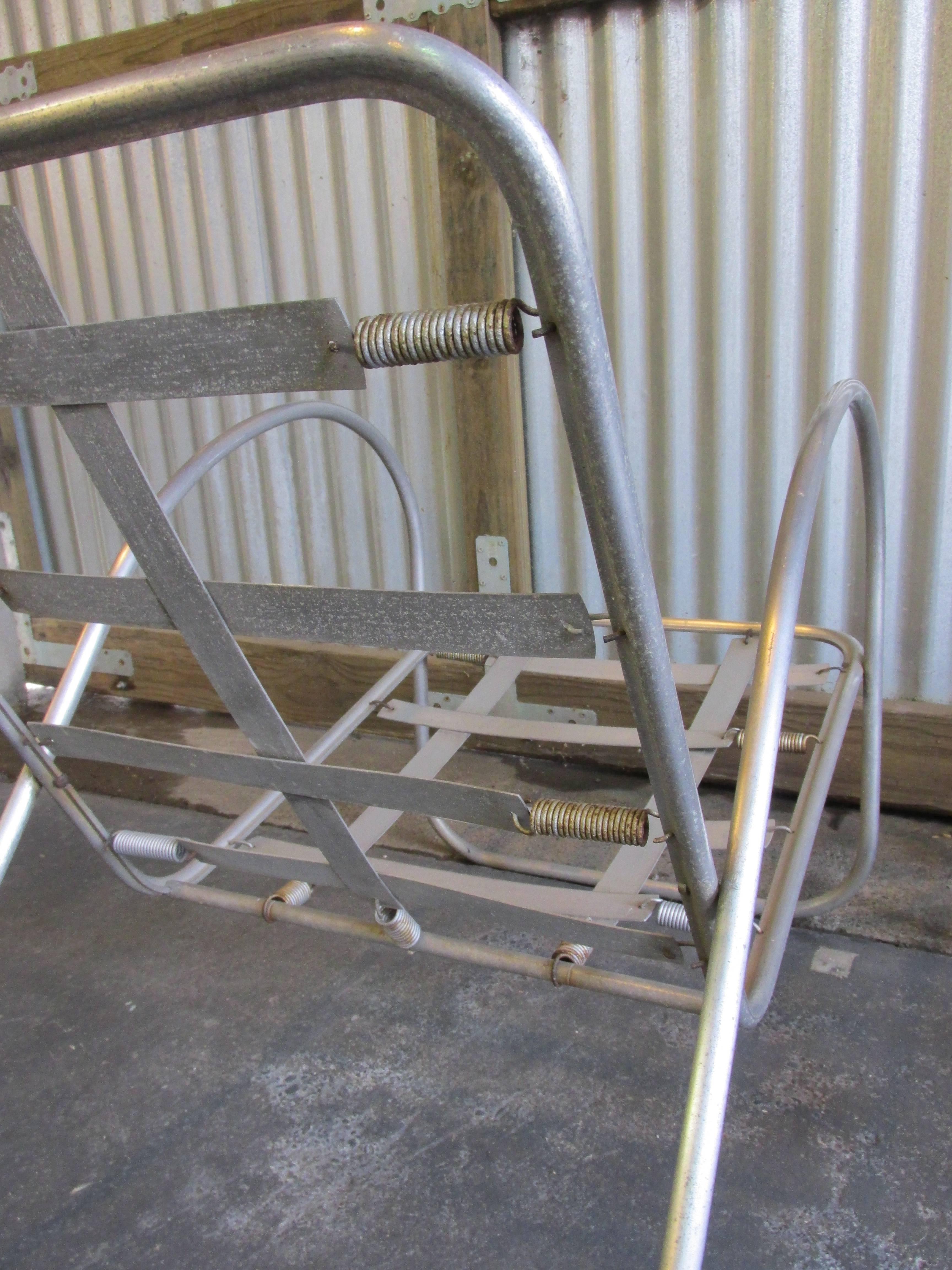 Richard Neutra Industrial Modern Steel Lounge Chairs For Sale at 1stDibs