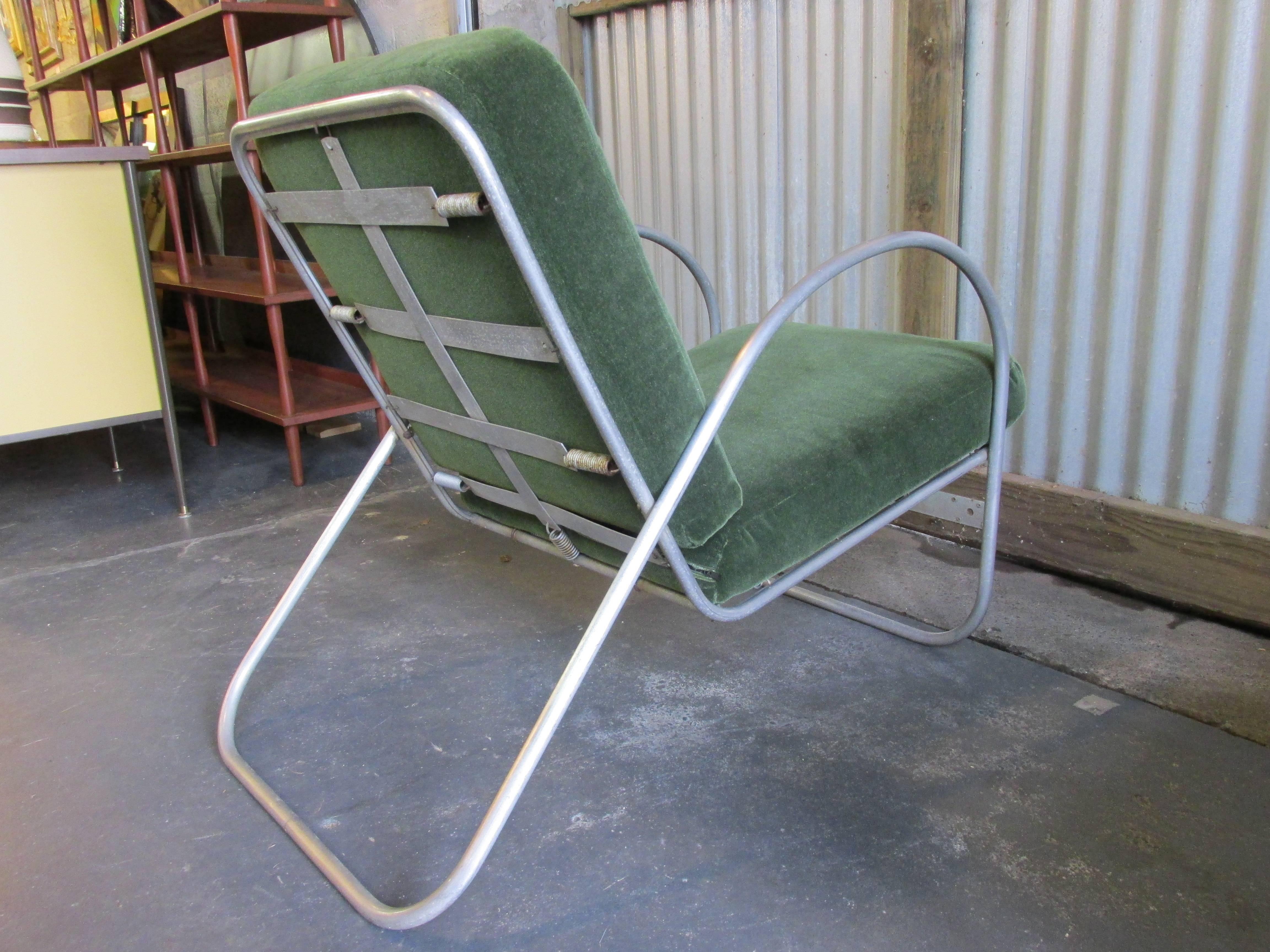 Richard Neutra Industrial Modern Steel Lounge Chairs For Sale at 1stDibs