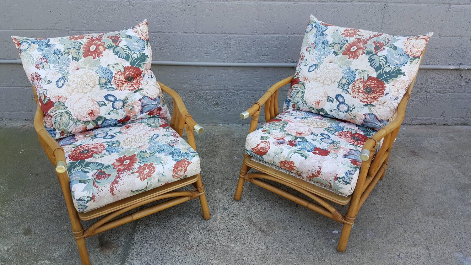 Ficks Reed Rattan Lounge Chairs at 1stdibs