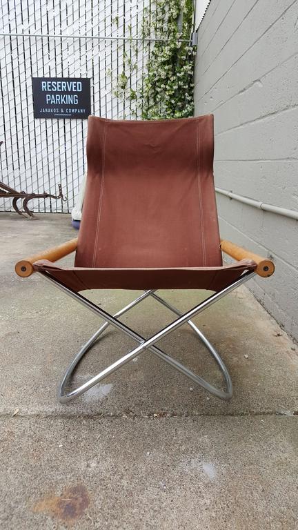 Folding Sling Seat Rocking Lounge Chair by Takeshi Nii at 1stDibs