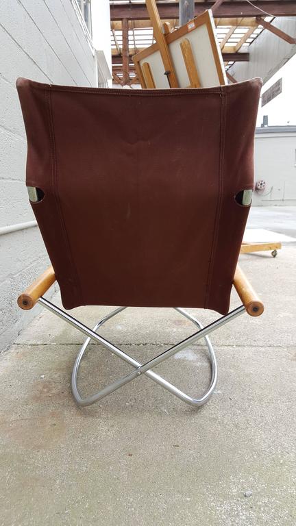Folding Sling Seat Rocking Lounge Chair by Takeshi Nii at 1stDibs