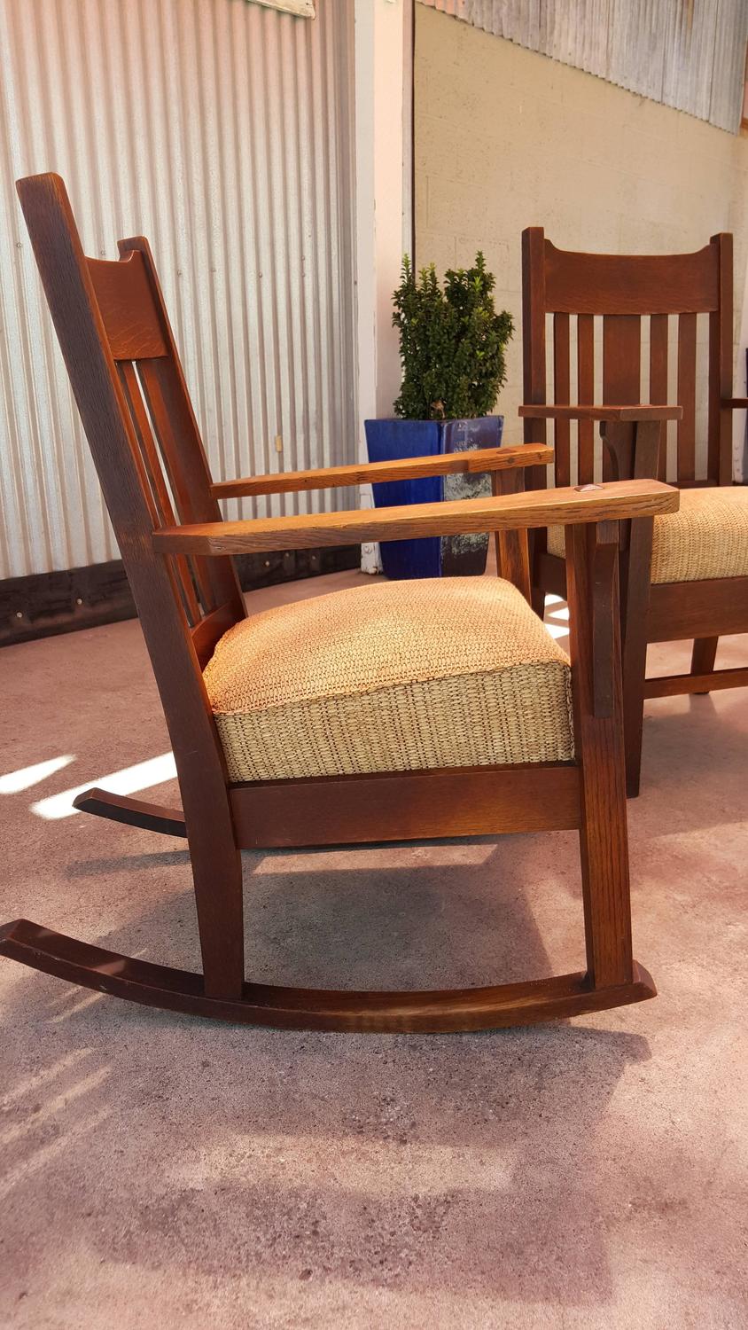 Mission Arts and Crafts Rocker and Armchair by Harden Furniture For ...