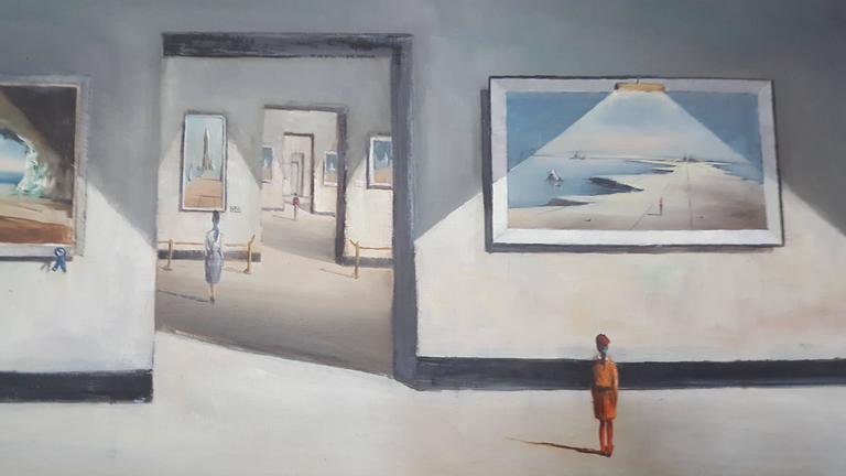 American Surrealist Painting by John Stancin at 1stDibs
