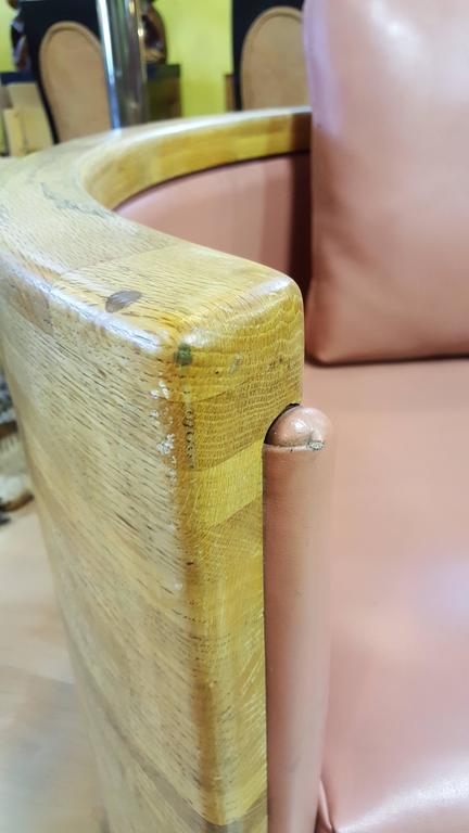 Butcher-Block Swivel Lounge Chair For Sale at 1stDibs