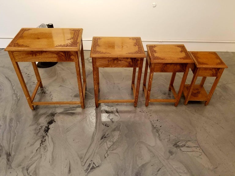 Carved Chinese Nesting End Tables by George Zee at 1stDibs