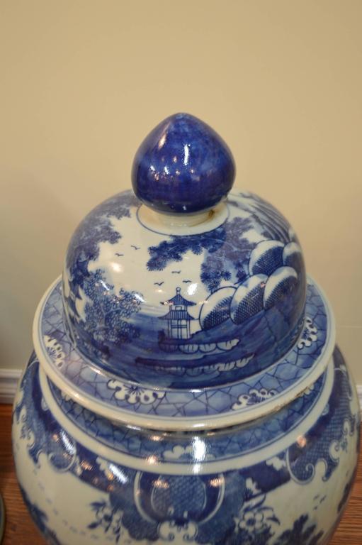 Pair of Chinese Large Blue and White Porcelain Ginger Jars at 1stDibs ...