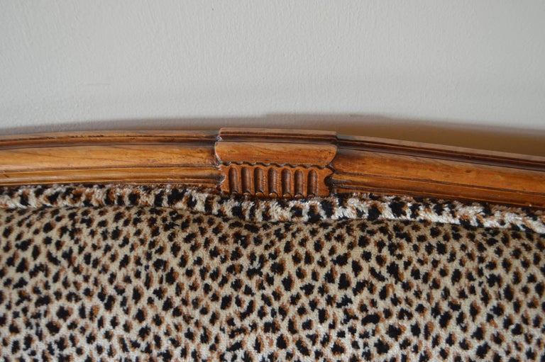 Louis XVI Style Walnut Sofa Newly Upholstered in a Leopard Pattern ...