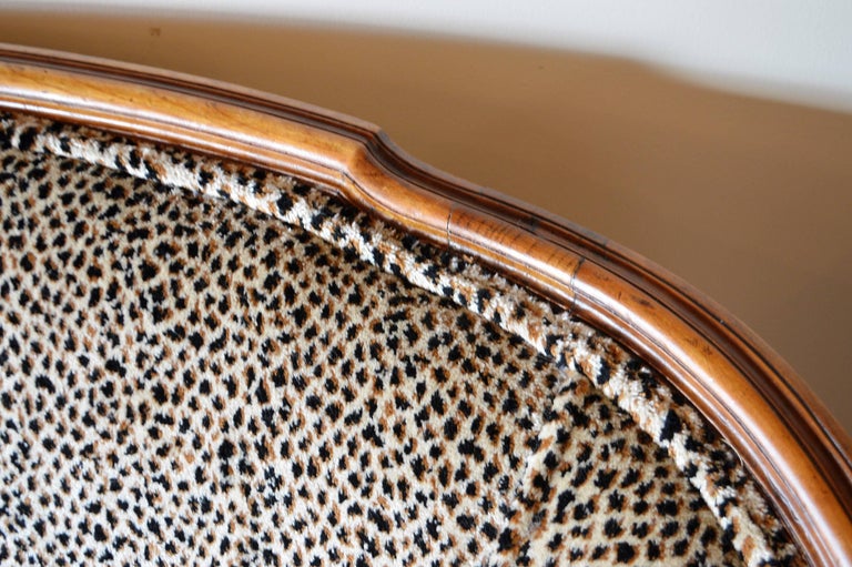 Louis XVI Style Walnut Sofa Newly Upholstered in a Leopard Pattern ...