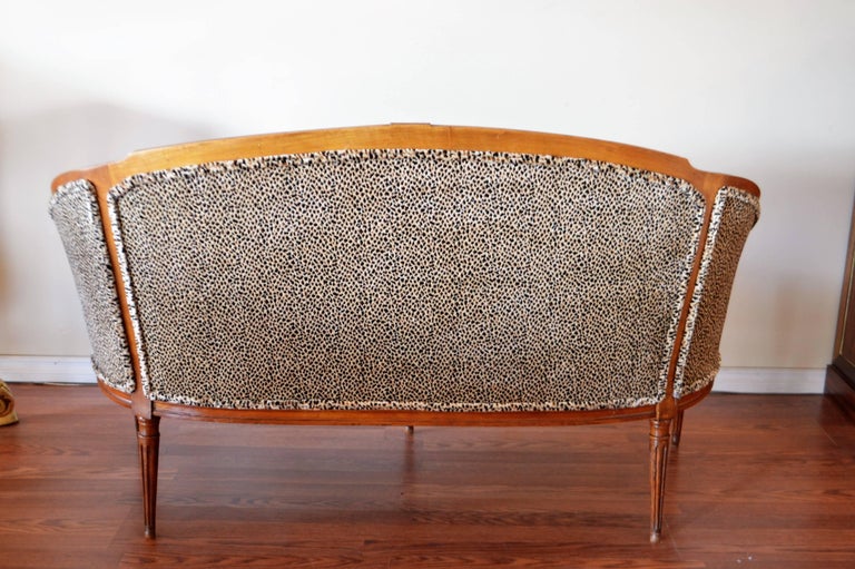 Louis XVI Style Walnut Sofa Newly Upholstered in a Leopard Pattern ...