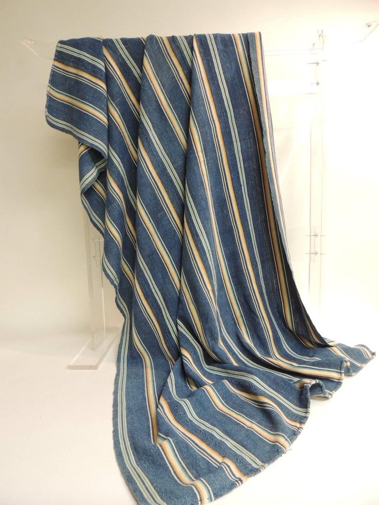 Vintage Multi-Color African Stripes Yoruba Reversible Artisanal Cloth ...