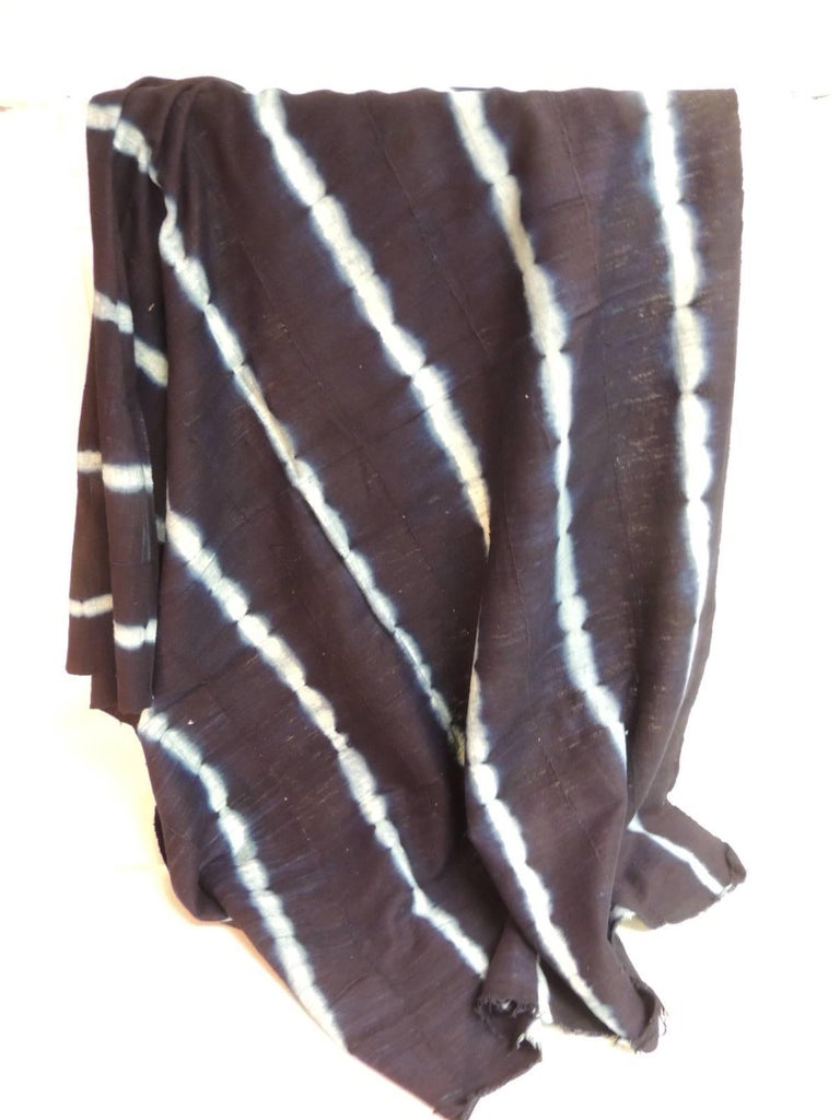 Vintage African Yoruba Reversible Artisanal Indigo and White Cloth For ...