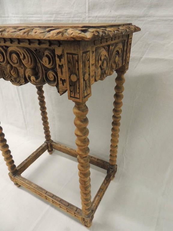 Carved French Country Rustic Wood Side Table at 1stDibs | rustic ...