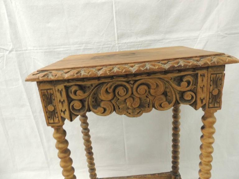 Carved French Country Rustic Wood Side Table at 1stDibs | rustic ...