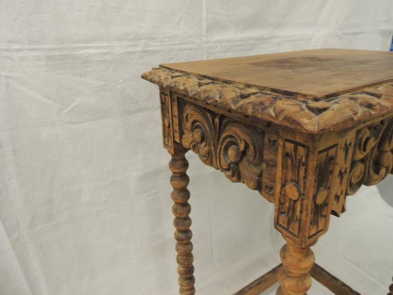 Carved French Country Rustic Wood Side Table at 1stDibs | rustic ...