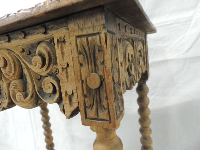 Carved French Country Rustic Wood Side Table at 1stDibs | rustic ...
