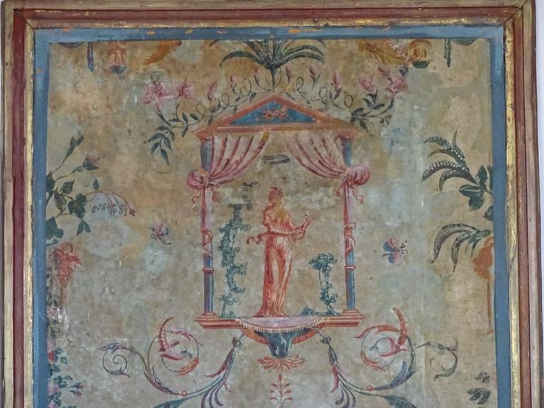 Pair of Framed 18th Century French Painted Paper Panels at 1stDibs