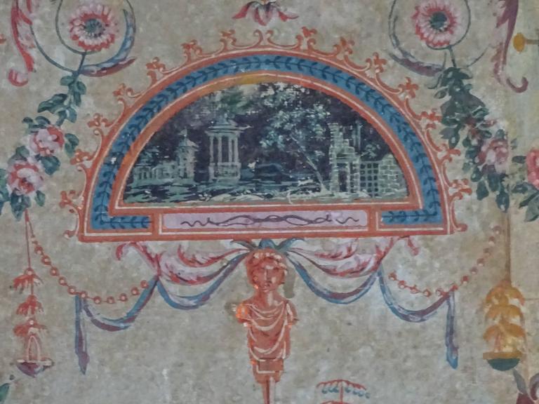 Pair of Framed 18th Century French Painted Paper Panels at 1stDibs