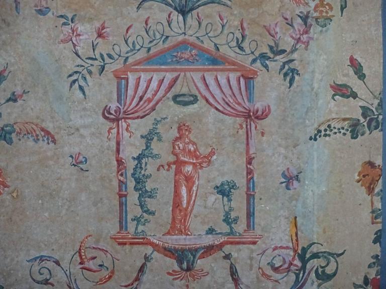 Pair of Framed 18th Century French Painted Paper Panels at 1stDibs