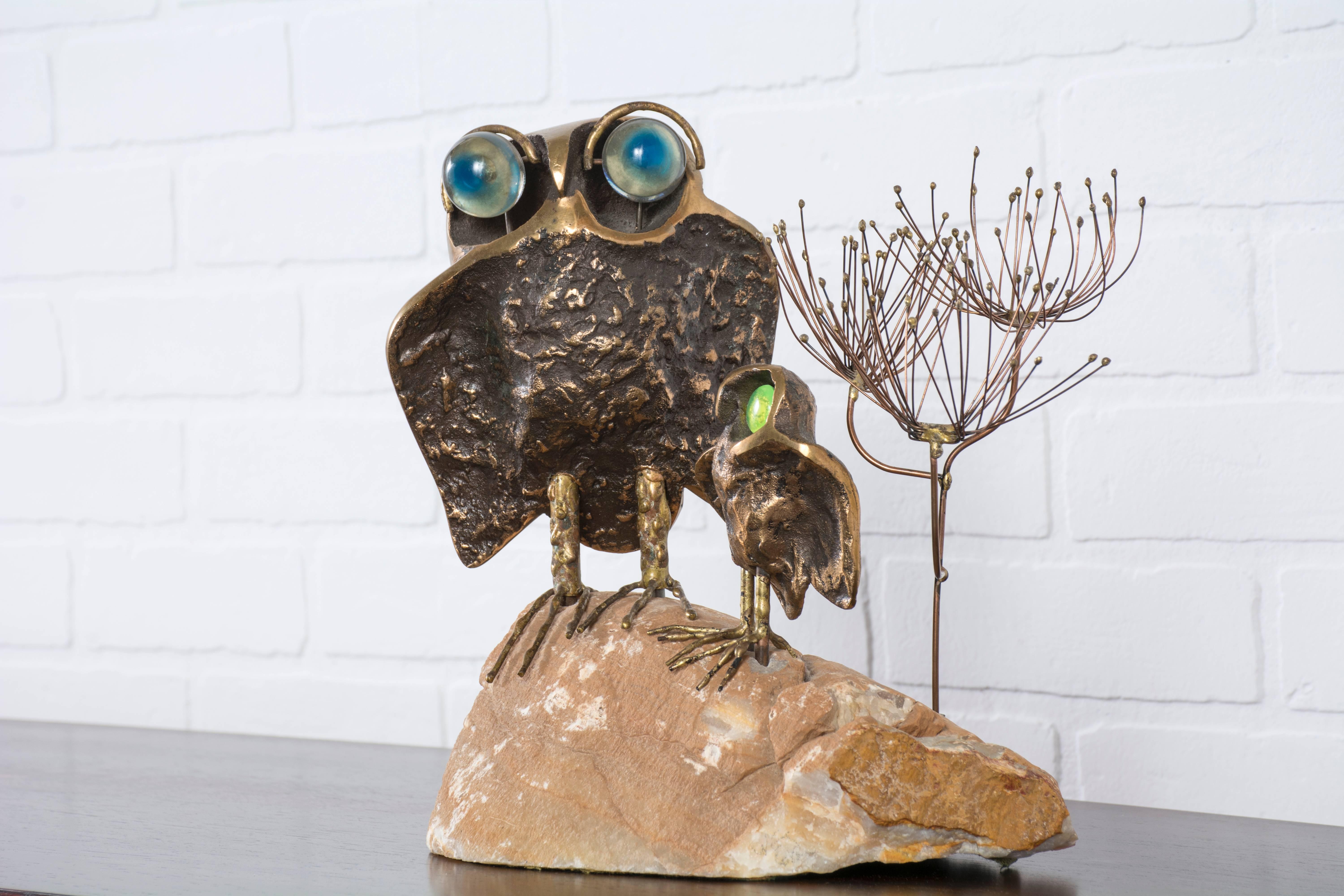 Vintage Owl Sculpture by Curtis Jere at 1stDibs