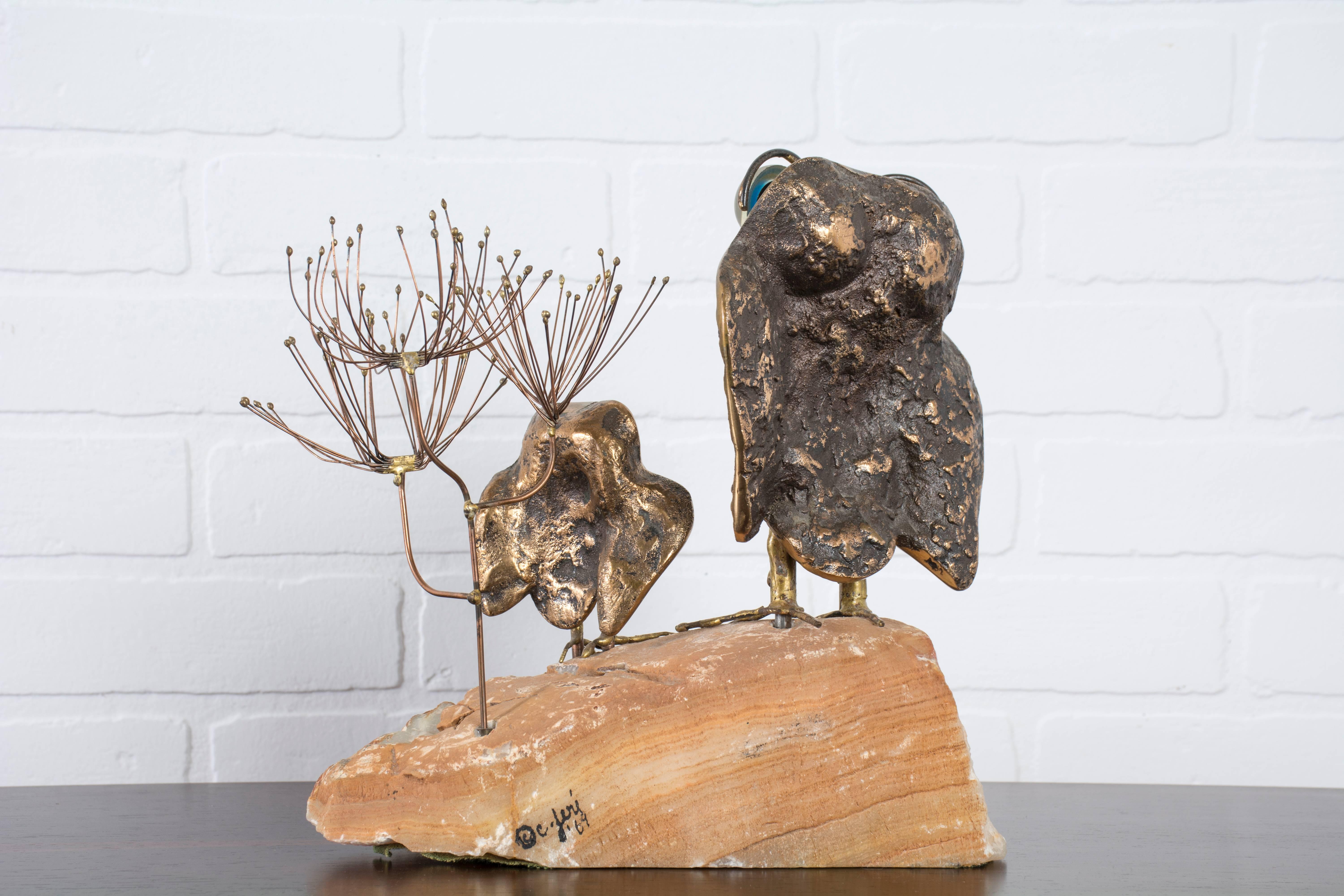 Vintage Owl Sculpture by Curtis Jere at 1stDibs
