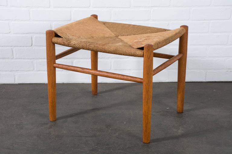 Vintage Mid-Century Hans Wegner Stool or Ottoman at 1stDibs