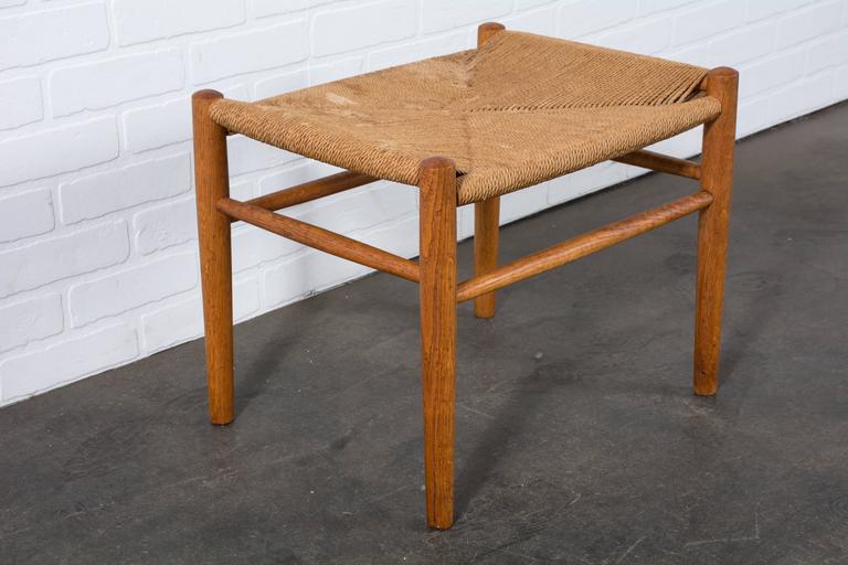 Vintage Mid-Century Hans Wegner Stool or Ottoman at 1stDibs