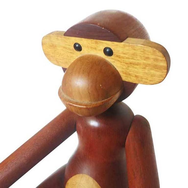 18" Danish Articulated Teak Monkey Sculpture by Kay Bojesen at 1stDibs