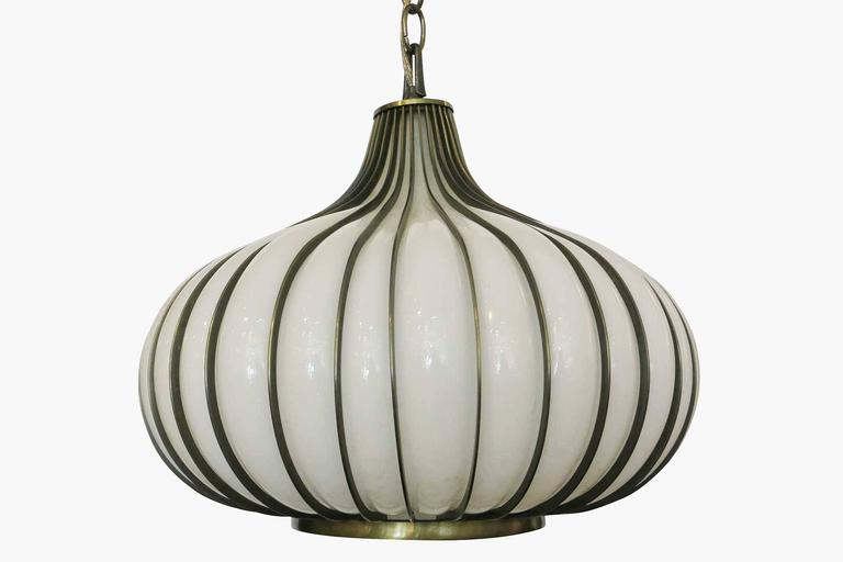 Italian Googie Style Caged Bubble Murano Glass Ceiling Pendant at 1stDibs