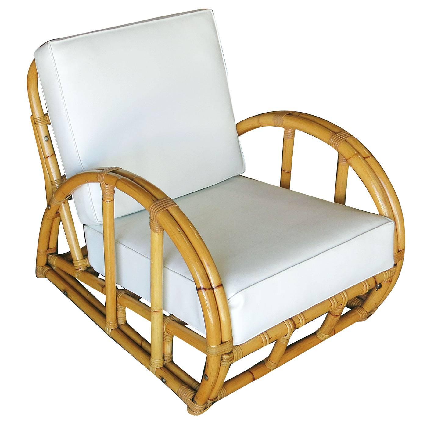 Restored Half Moon Rattan Two-Strand Lounge Chair For Sale at 1stDibs ...