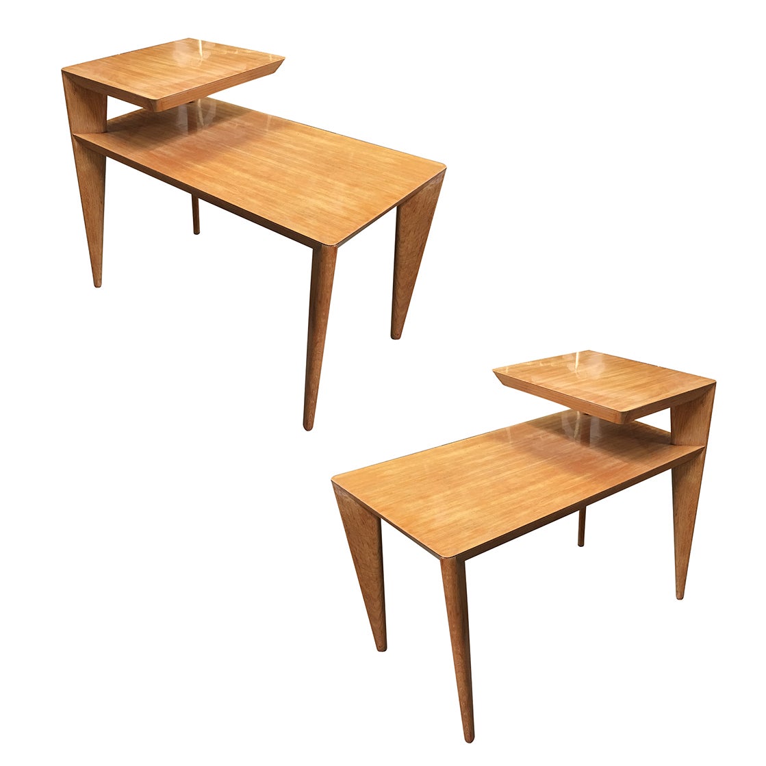 Mid-Century Modern Two-Tier Tables by Heywood Wakefield, Pair at 1stDibs