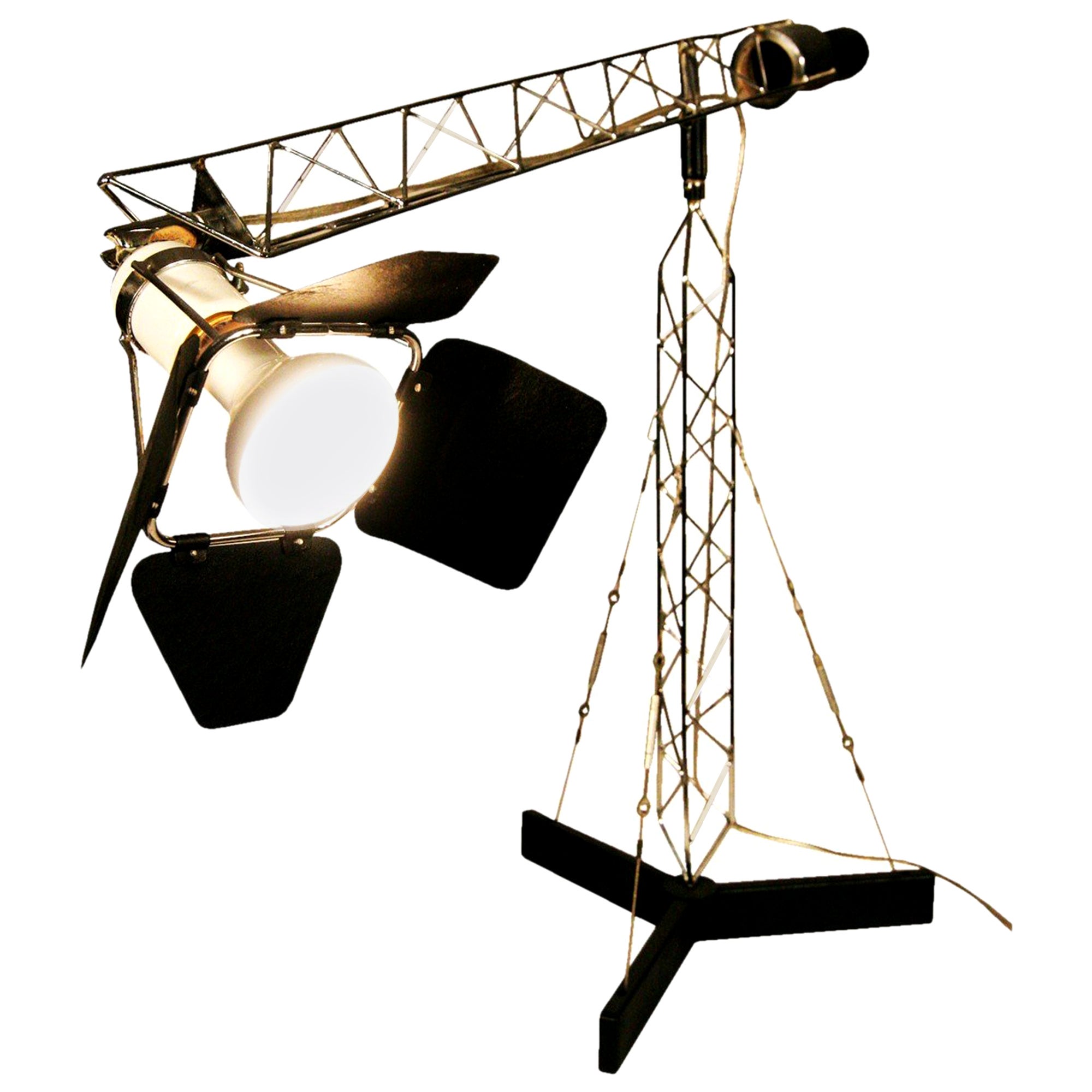 Original C. Jere Vintage Articulating Crane Table Lamp For Sale at 1stDibs