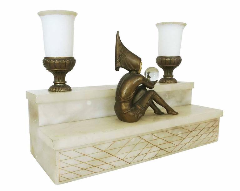 Large Stepped Art Deco Harlequin Lamp by JB Hirsch For Sale at 1stDibs ...