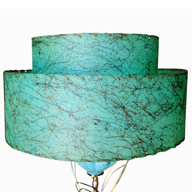 Ceramic Sculptural Lotus Table lamp with Whipstitch Shade at 1stDibs