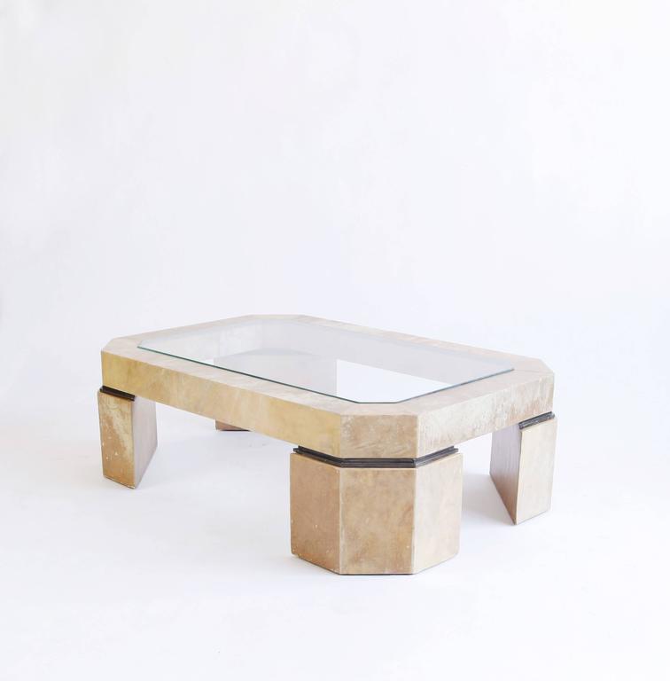 Parchment Covered Coffee Table For Sale at 1stDibs