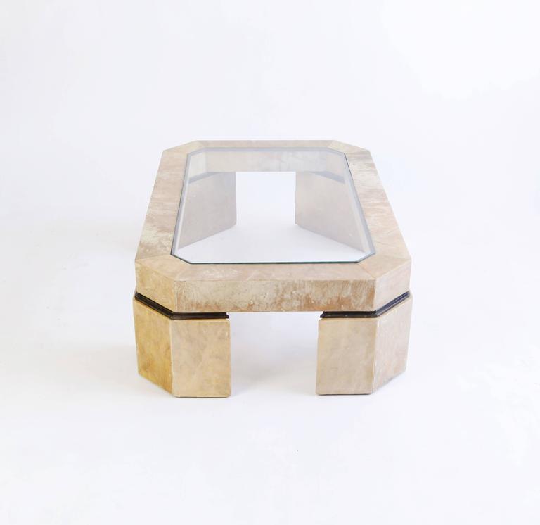 Parchment Covered Coffee Table For Sale at 1stDibs