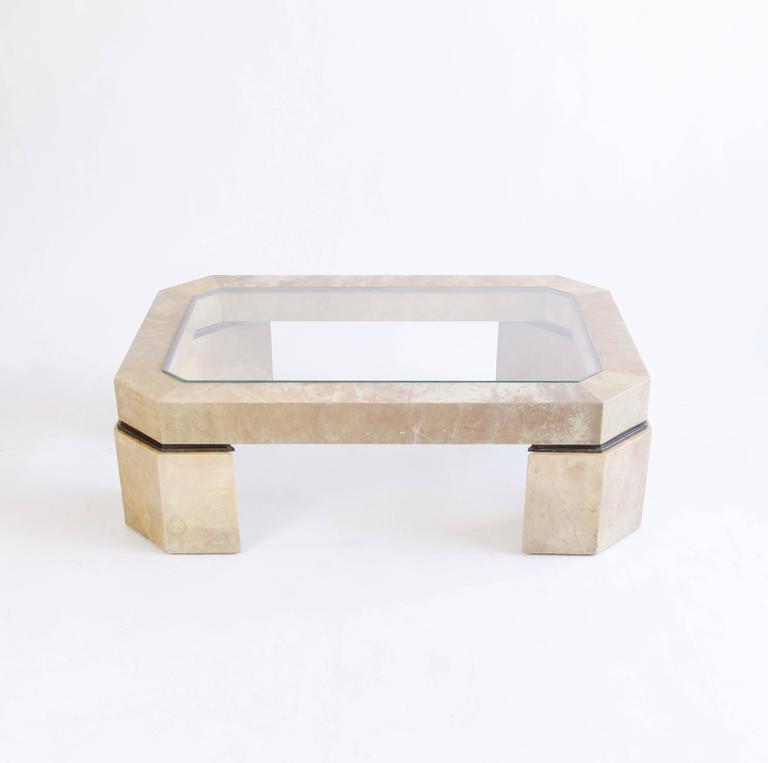 Parchment Covered Coffee Table For Sale at 1stDibs