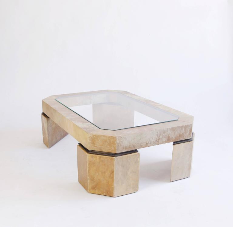 Parchment Covered Coffee Table For Sale at 1stDibs