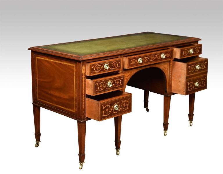 Mahogany Inlaid Writing Desk by Maple and Co at 1stDibs