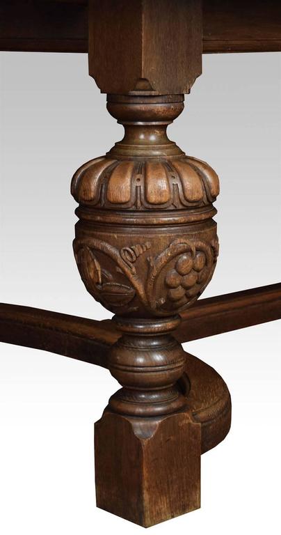 Large Solid Oak Jacobean Revival Refectory Dining Table at 1stDibs