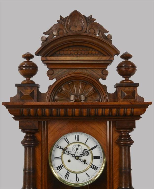 Walnut Vienna Wall Clock at 1stDibs